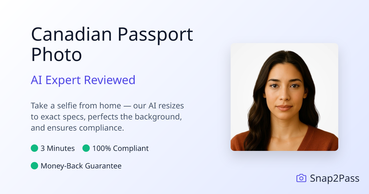 Canadian Passport & Citizenship Photo | 50x70mm AI Validated