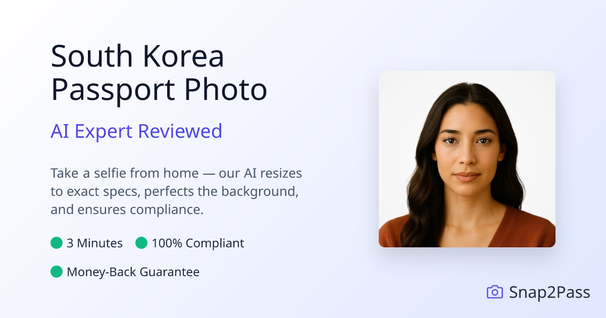 South Korea Passport Photo: 35×45mm (대한민국 여권 사진)